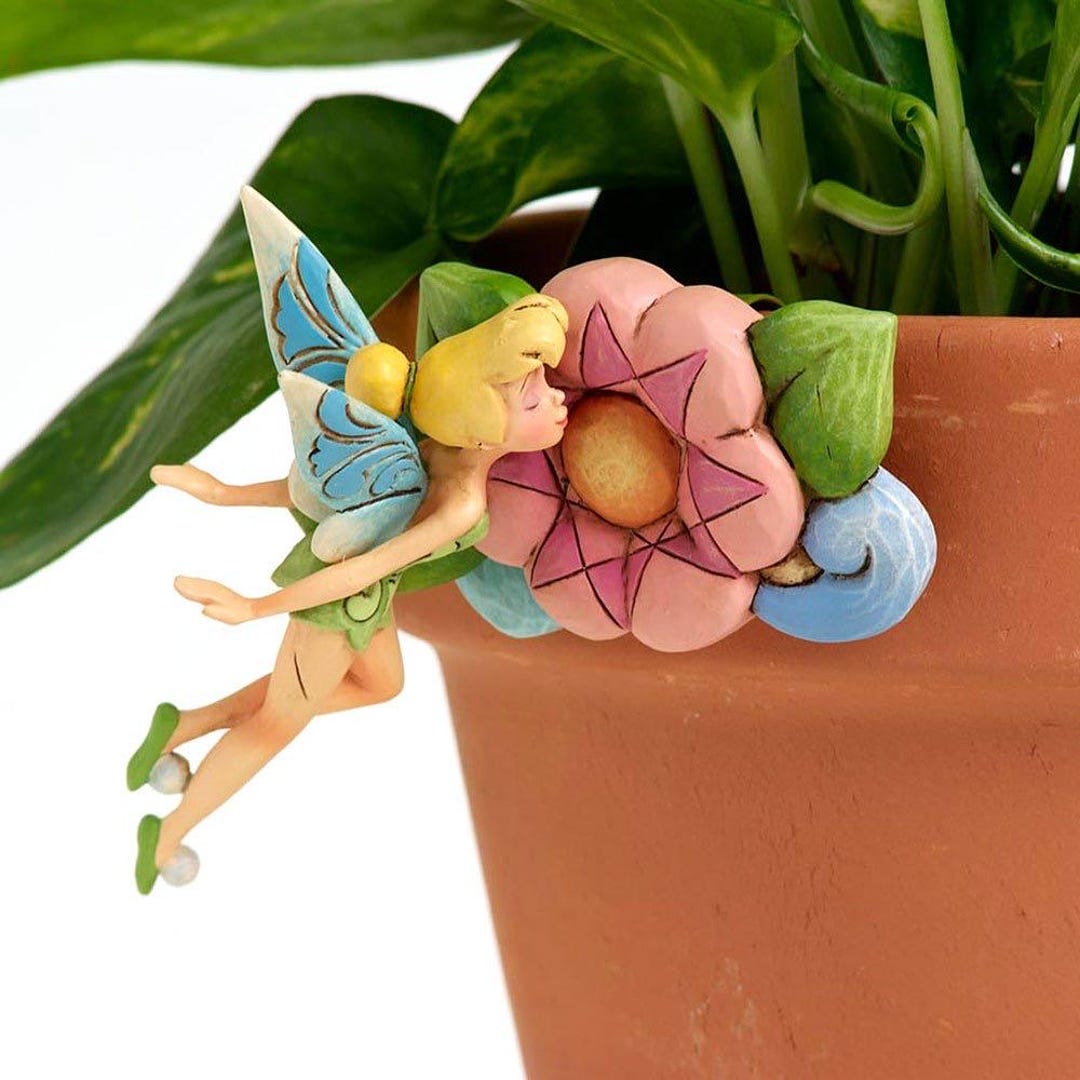 Jim Shore Disney Tinkerbell Tinker Belle Tink Plant Flower Pot Sitter ...