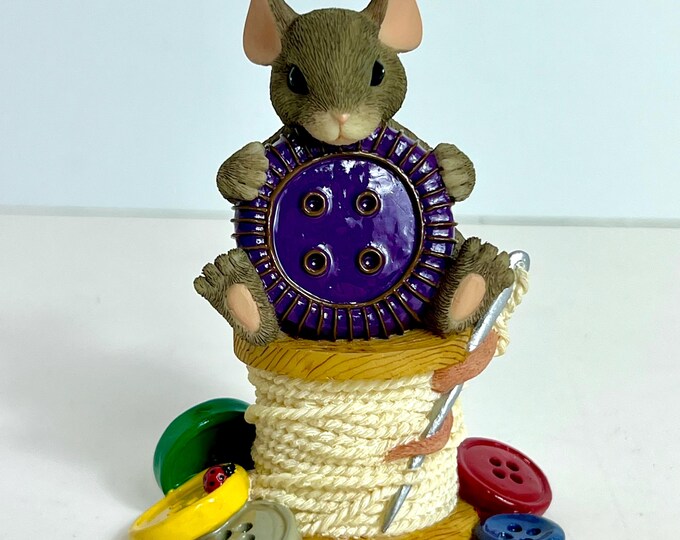 Fitz & Floyd Charming Tails "you're Cute as A Button" Mouse Figurine W ...