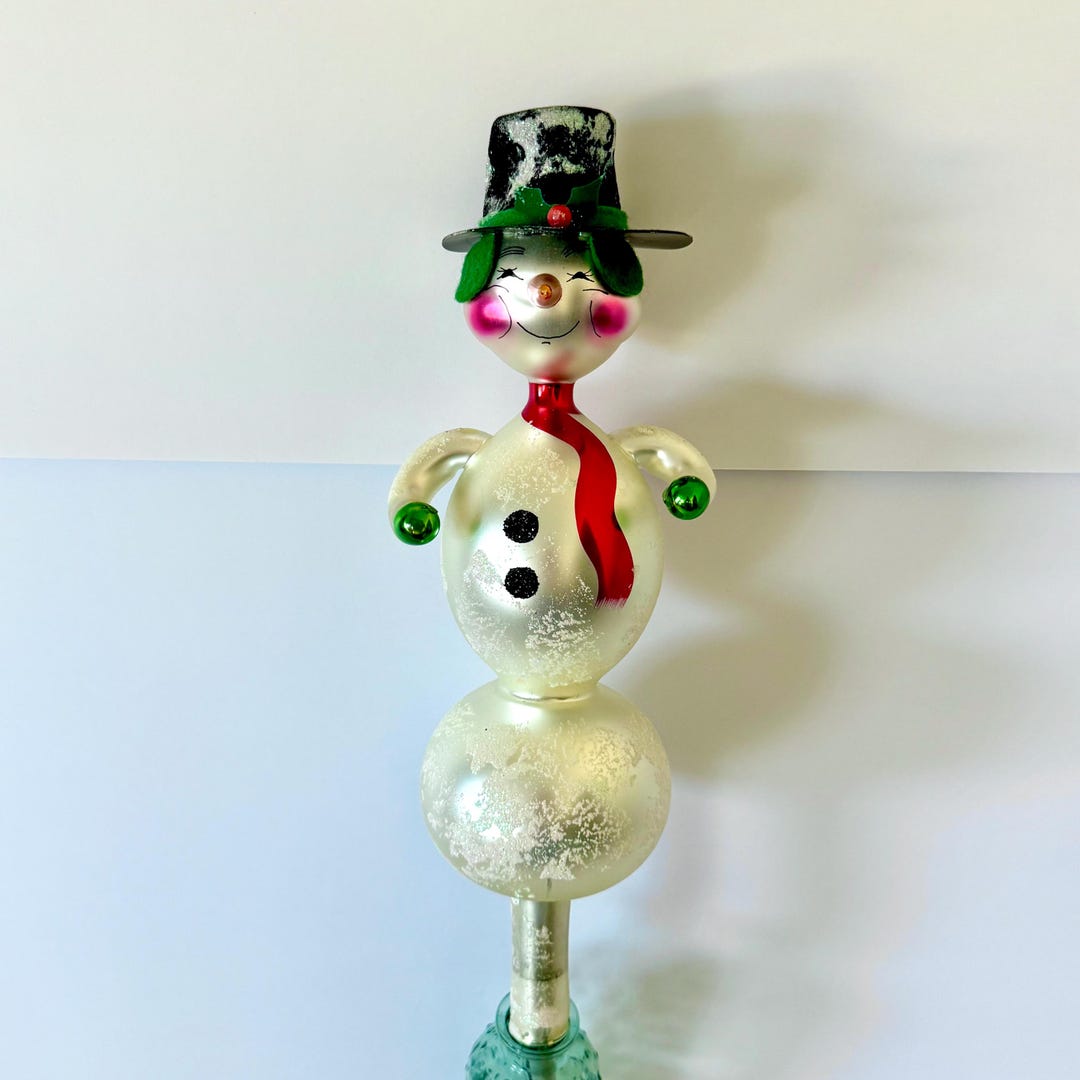 RARE 1995 Christopher Radko "italian Ice" Snowman Christmas Tree Topper ...