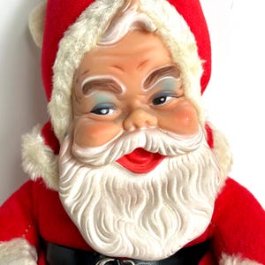 Vintage 50s 60s Rushton Plush Stuffed Santa Claus, Rubber Face, Creepy ...