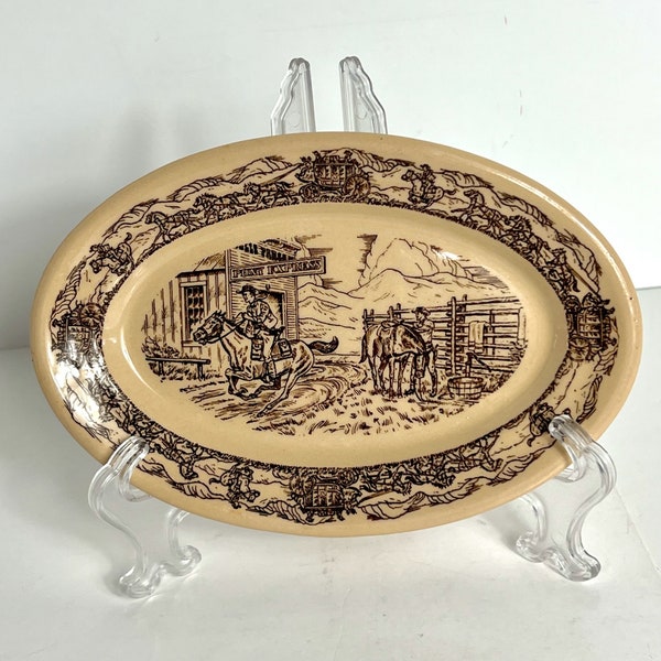 Vintage Cowboy Plate - Etsy