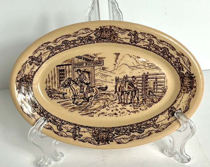 RARE Vintage Tepco China Restaurant Ware Pony Express Western Cowboy ...