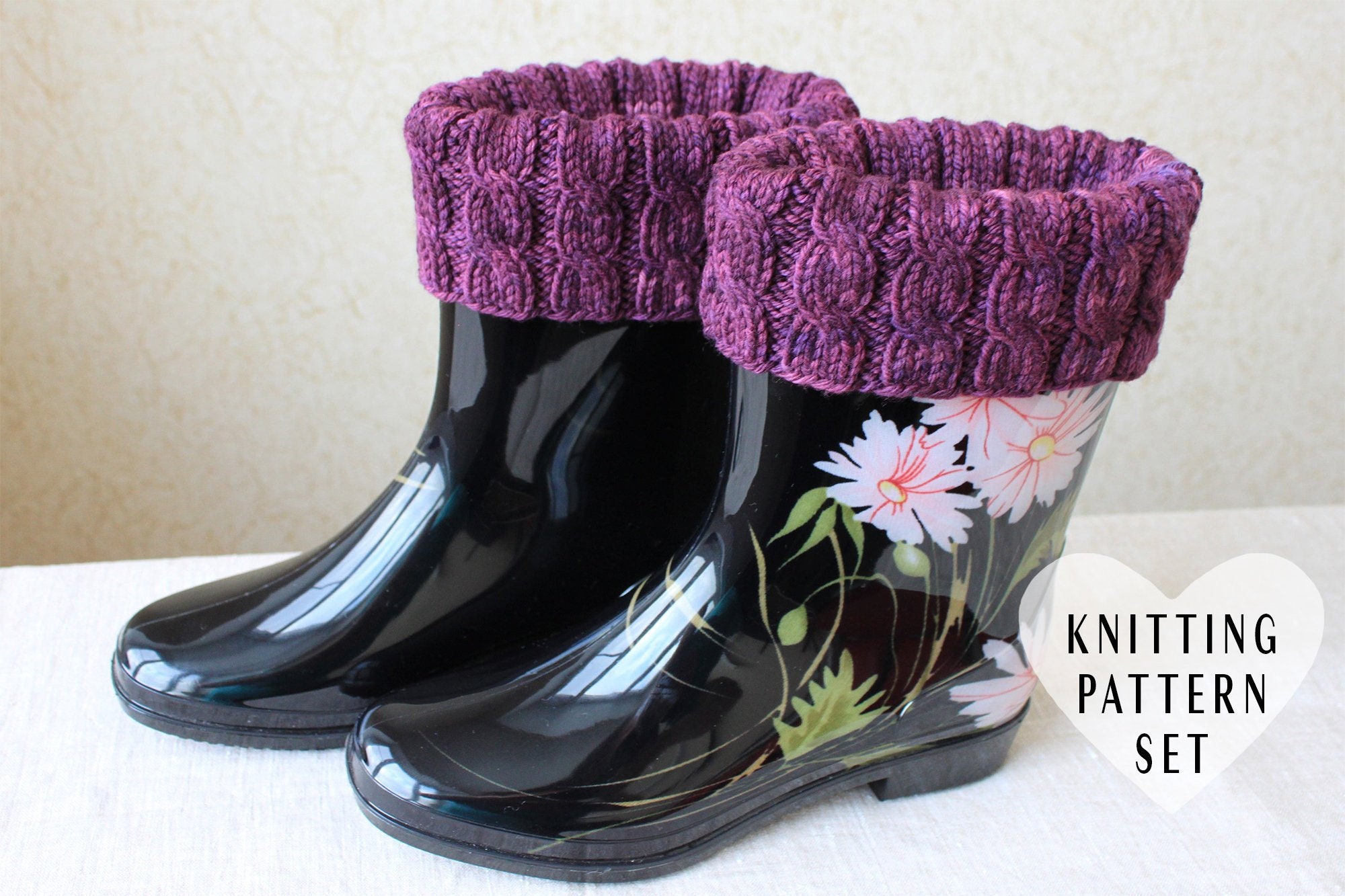KNITTING PATTERN Boot Toppers Boot Cuffs Cabled Boot Cuffs - Etsy