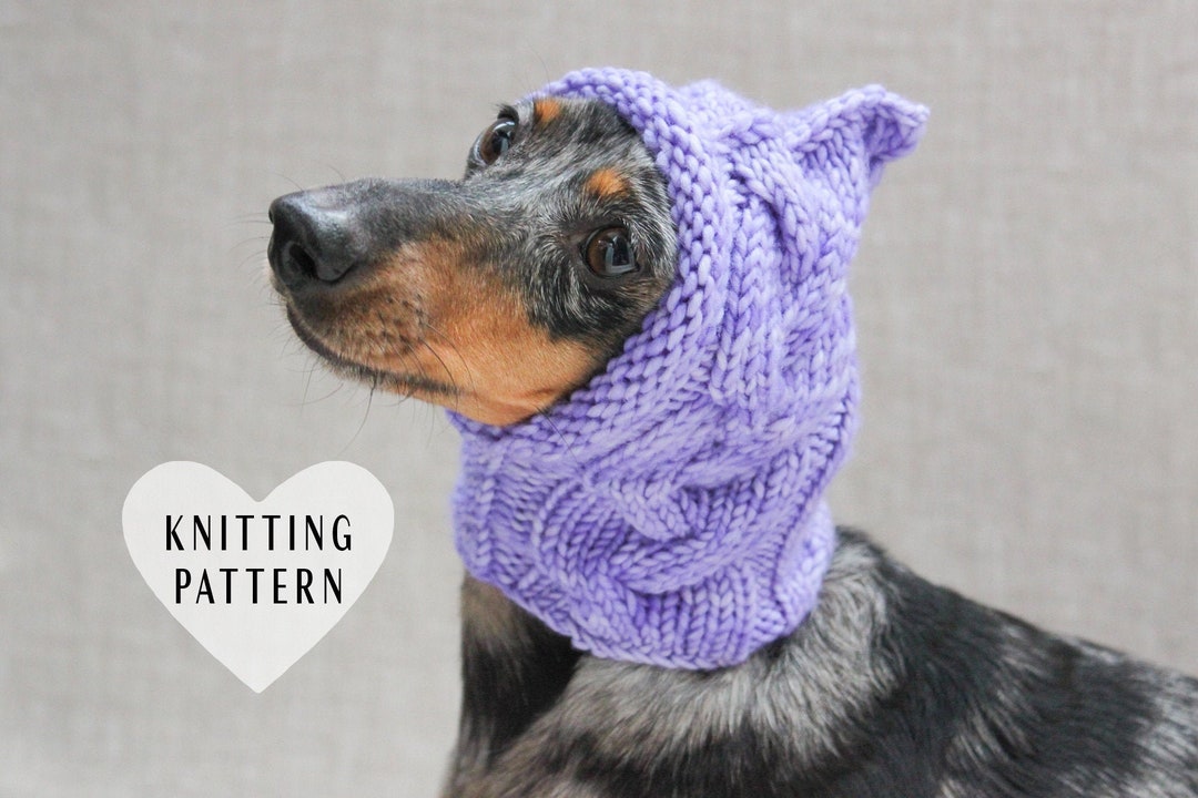 KNITTING PATTERN, Cabled Dog Hat, Knitted Dog Hat, Dachshund Hat, Pet ...