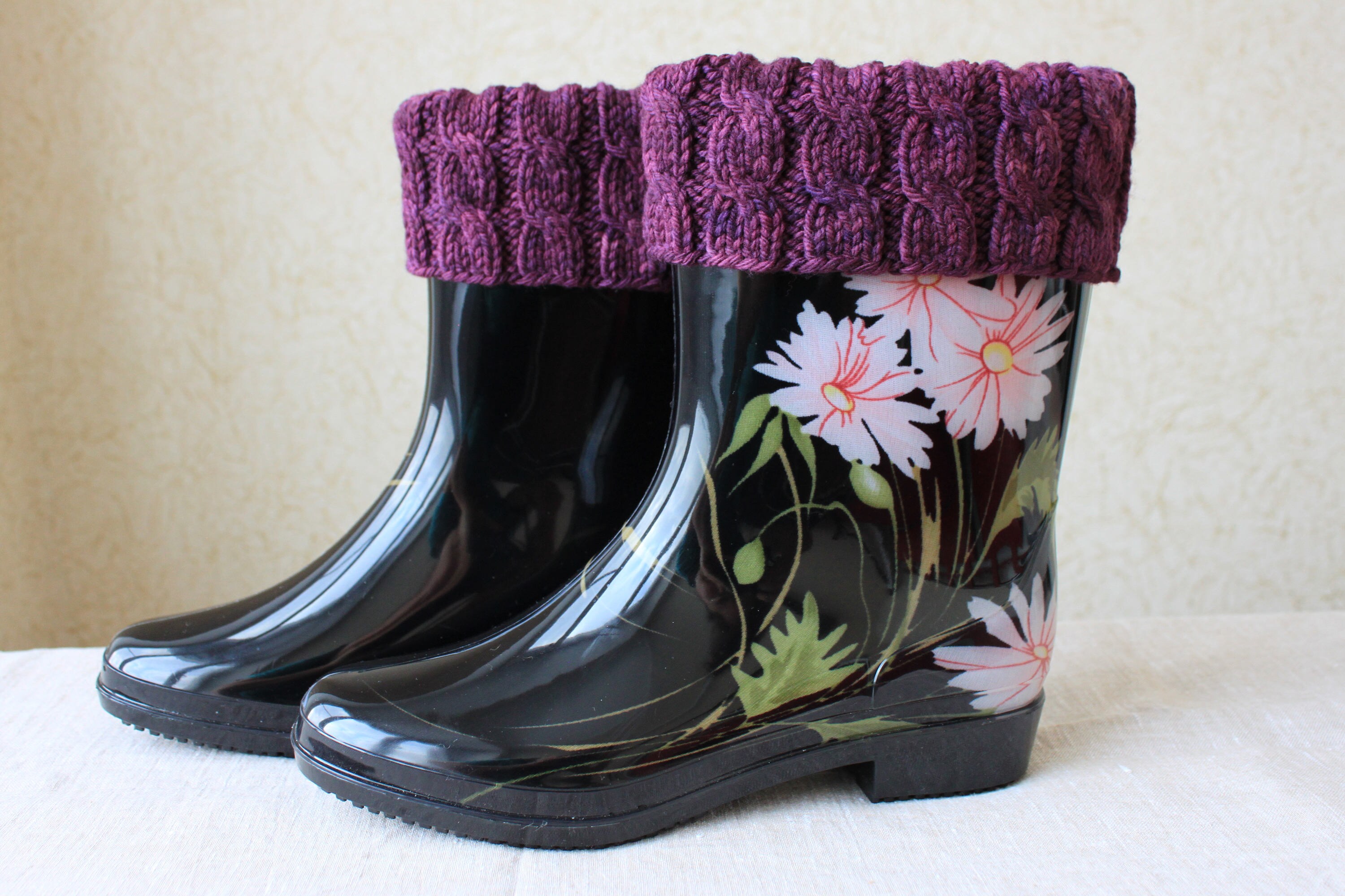 KNITTING PATTERN Boot Toppers Boot Cuffs Cabled Boot Cuffs - Etsy