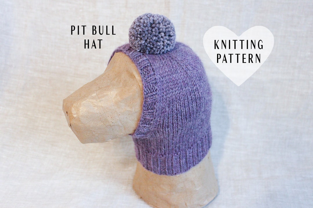 Pit Bull Pom-pom Dog Hat Knitting Pattern (PDF Download) - Etsy