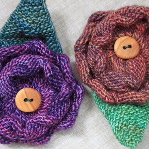 KNITTING PATTERN, Knitted Flower, Knit, Flower, Corsage, Flower Pin ...