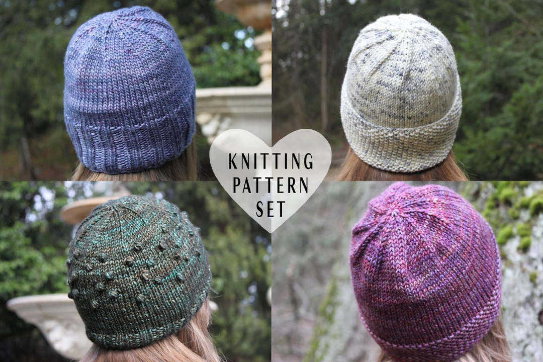KNITTING PATTERN BUNDLE Knitted Hats Winter Hat - Etsy