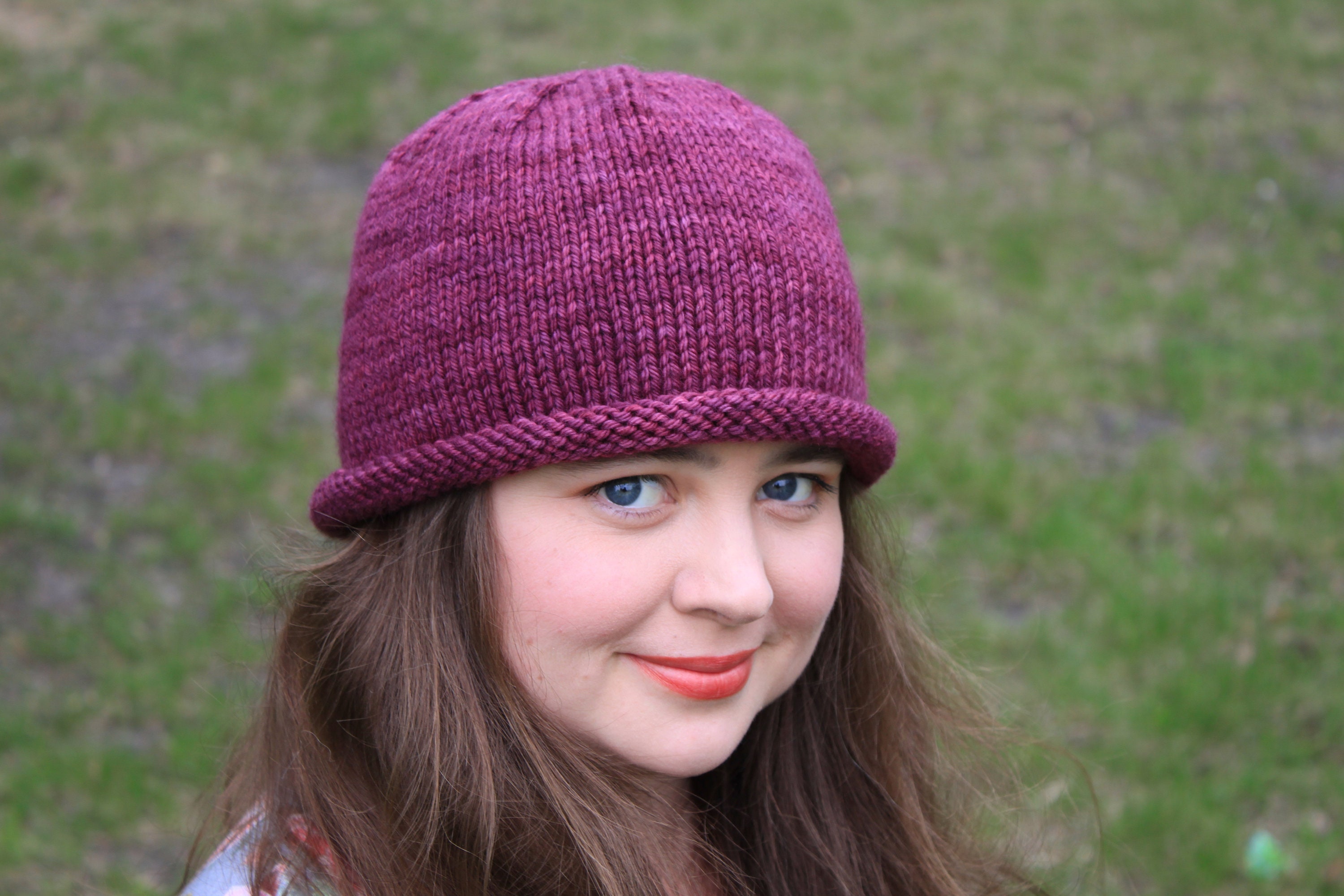 Rolled Edge Hat Knitting Pattern: Beginner Knit Project (PDF Pattern ...