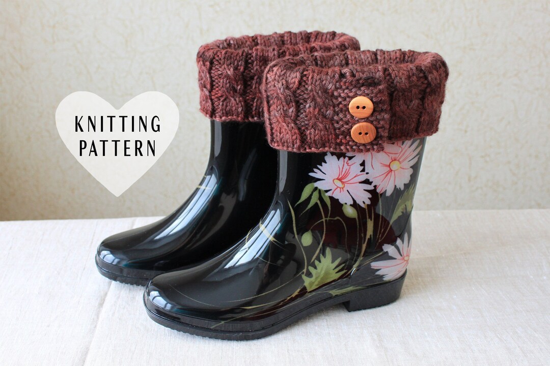 KNITTING PATTERN, Boot Toppers, Boot Cuffs, Cabled Boot Toppers ...