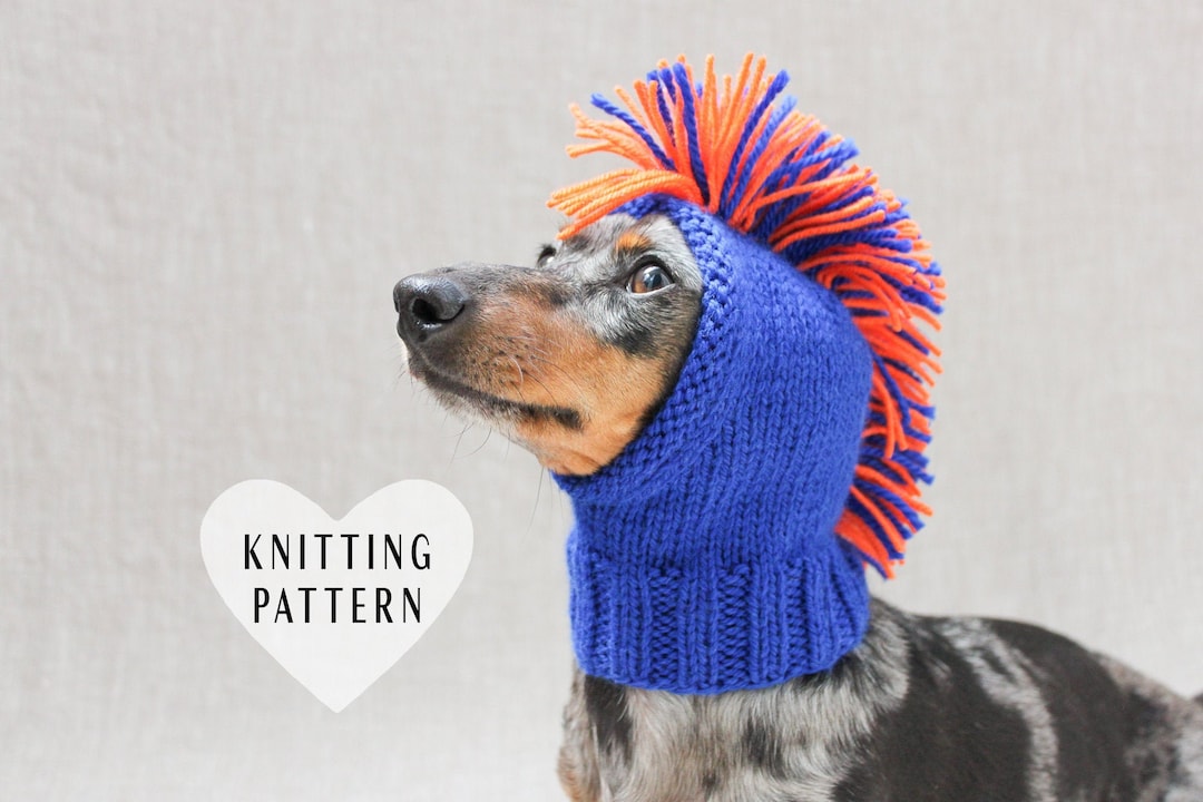 KNITITNG PATTERN, Mohawk Dog Hat, Sports Fan Dog Hat, Small Dog Hat ...
