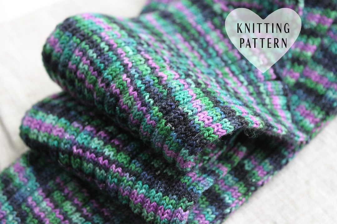 Ribbed Knit Scarf Pattern: Easy Rib Neck Warmer Wrap (PDF Pattern) - Etsy