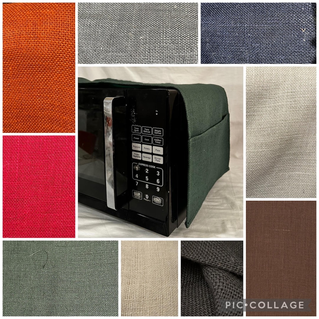 Burlap Microwave Cover With Pockets - Etsy