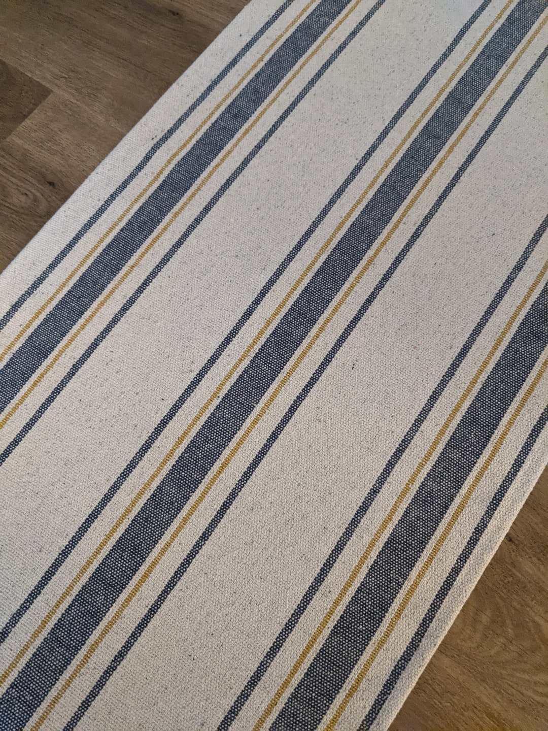Blue and Gold Feedsack Table Runner - Etsy