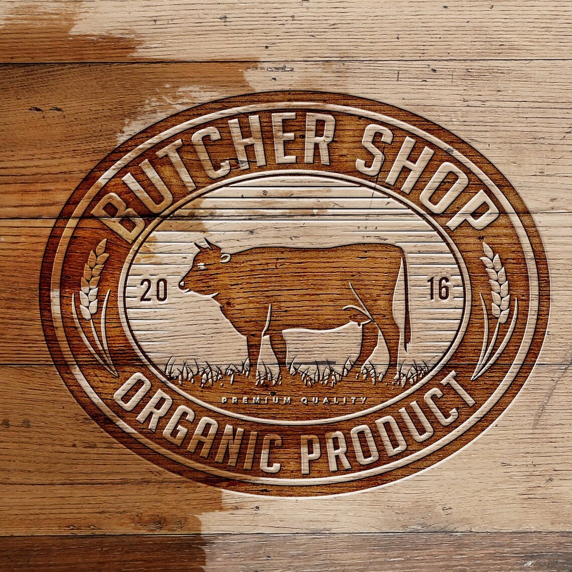 Business Logo Business Branding Green Cow Ox Emblem - Etsy