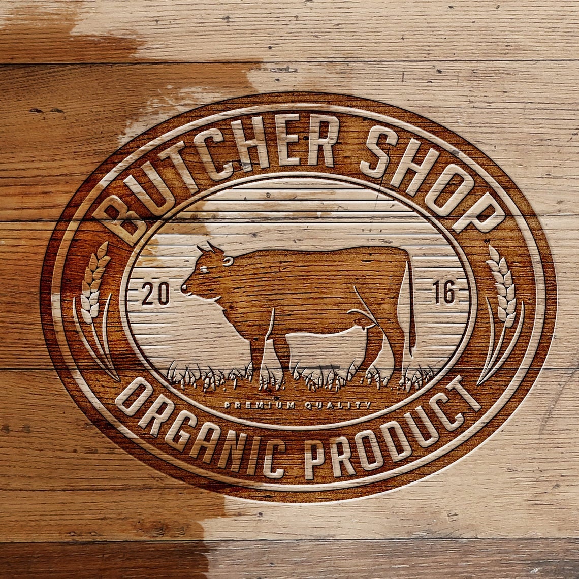 Business Logo Business Branding Green Cow Ox Emblem - Etsy