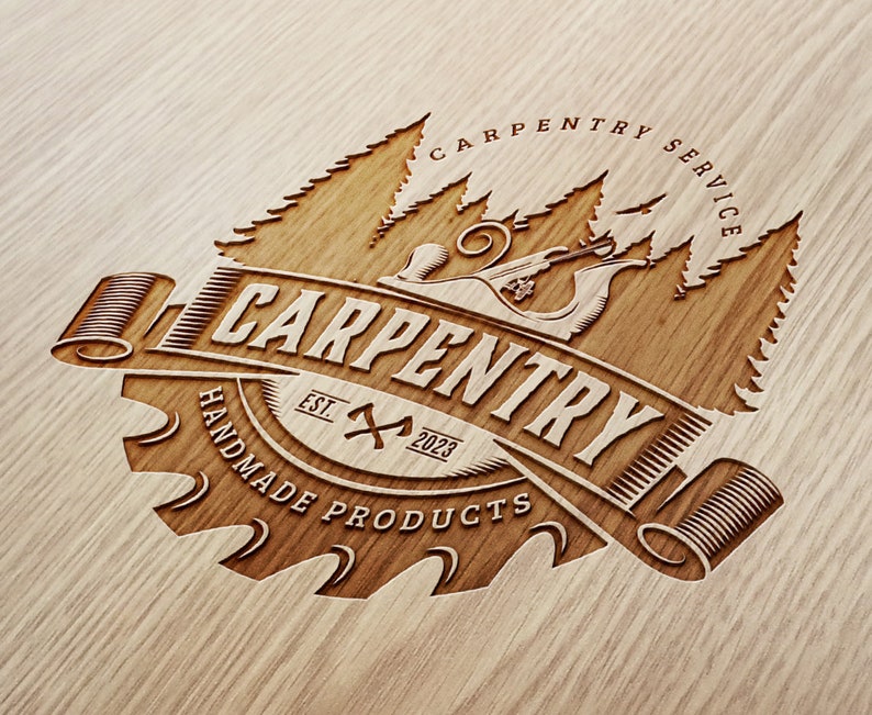 Logo Design Woodwork and Carpentry Logo Custom Logo - Etsy