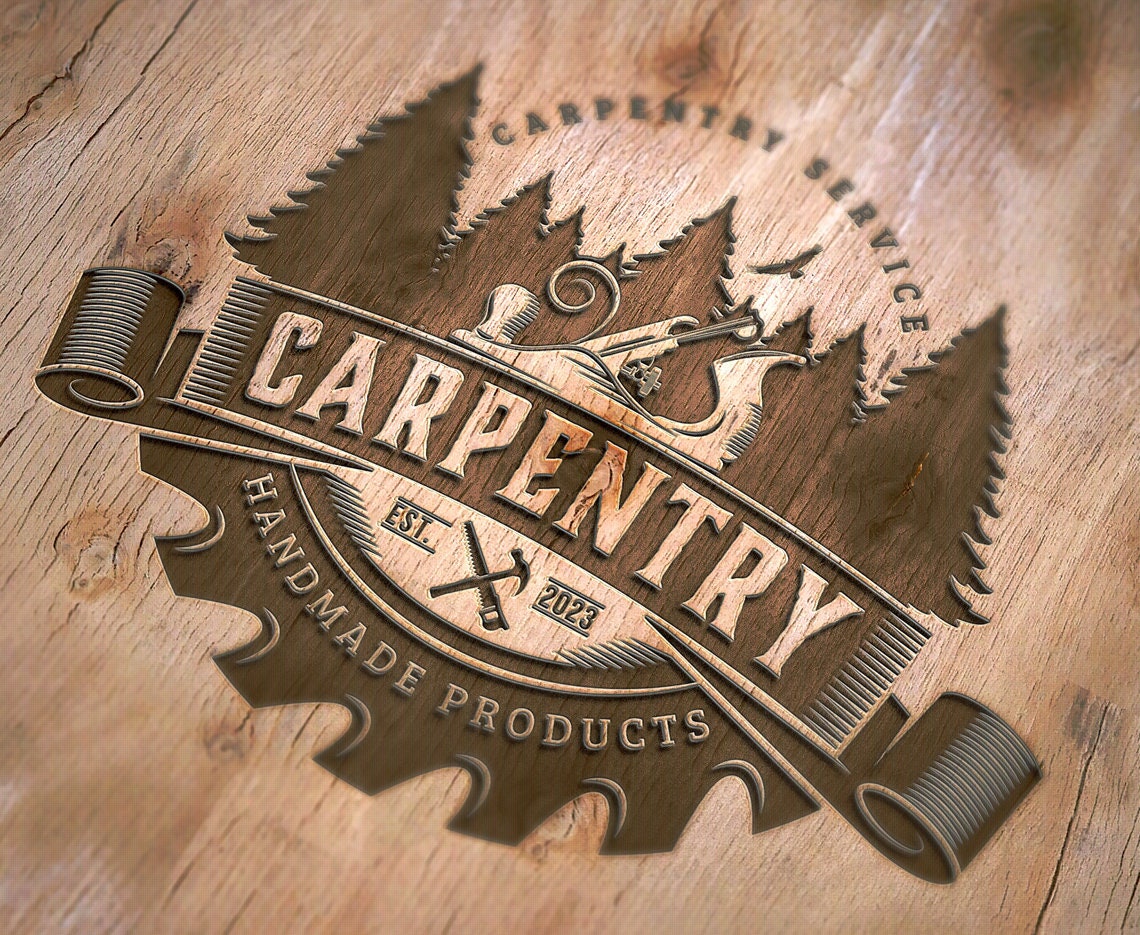 Logo Design Woodwork and Carpentry Logo Custom Logo - Etsy