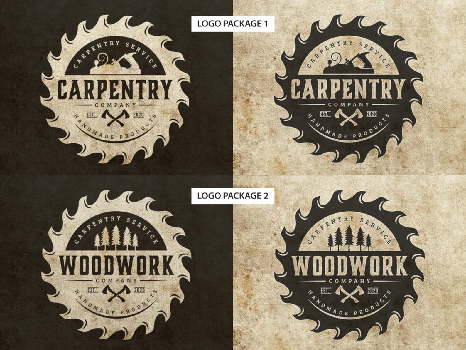 Holzarbeit und Zimmerei Logo - Benutzerdefiniertes Logo - Business Logo ...