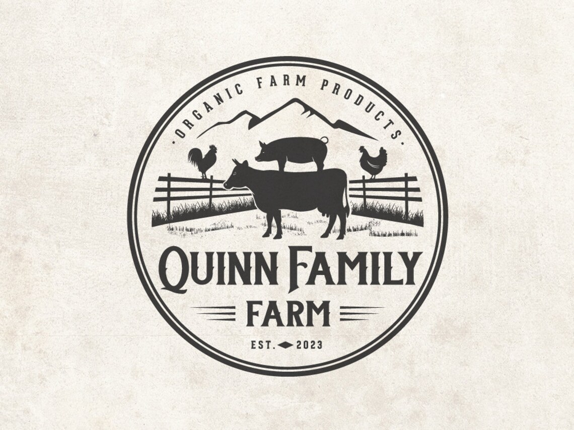 Business Logo - Business Branding - Pig - Cow - Rooster - Henne ...