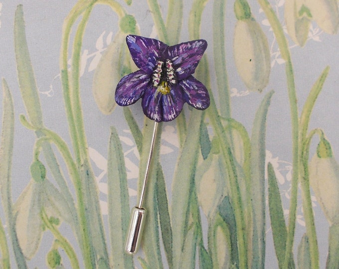 Violet Pin, Common Violet Enamel Pin, State Flower Artwork, Original ...
