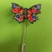 Small PEACOCK BUTTERFLY PIN Red Butterfly Pin Red Peacock Butterfly ...