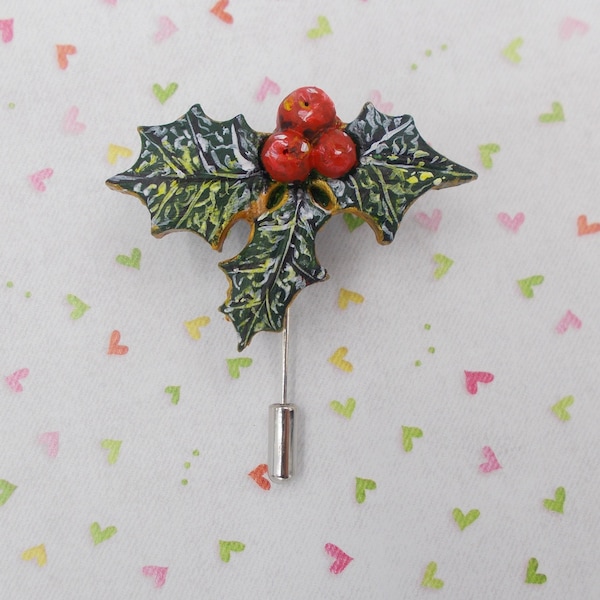 Holly Brooch - Etsy