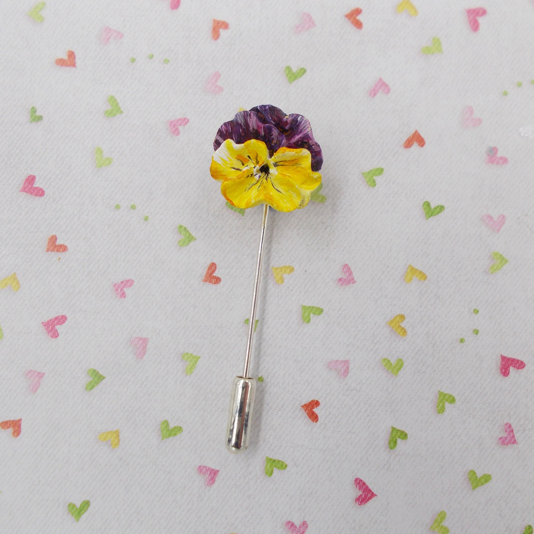 Small PANSY PIN Yellow & Purple Pansy Pin Viola Pin Floral - Etsy UK