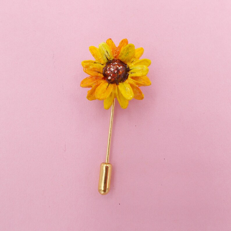 SUNFLOWER PIN Delicate Yellow Sunflower Pin Floral Yellow | Etsy UK