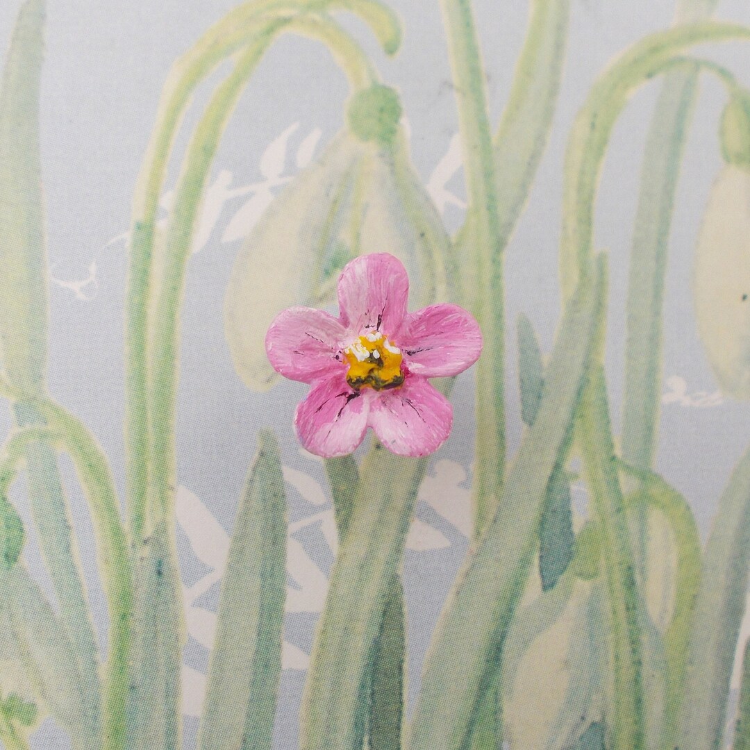 Hand Painted Tiny Pink Forget-me-not Tie Pin: Silver Plated Lapel - Etsy