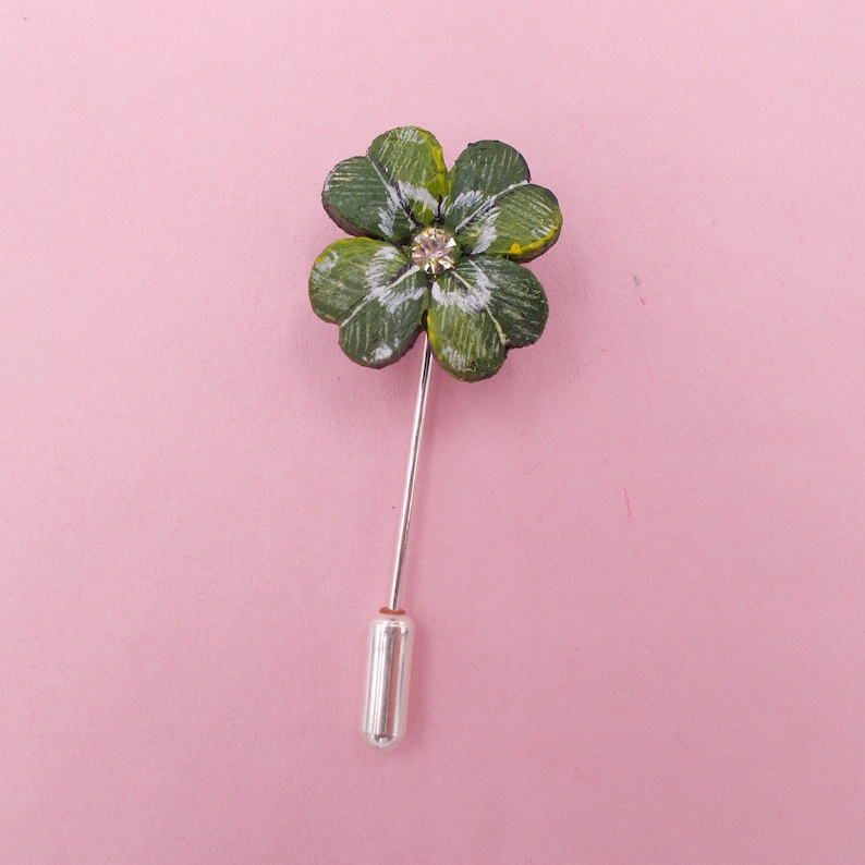 Small FOUR LEAF CLOVER Pin Lucky Four Leaf Clover Pin Good | Etsy UK