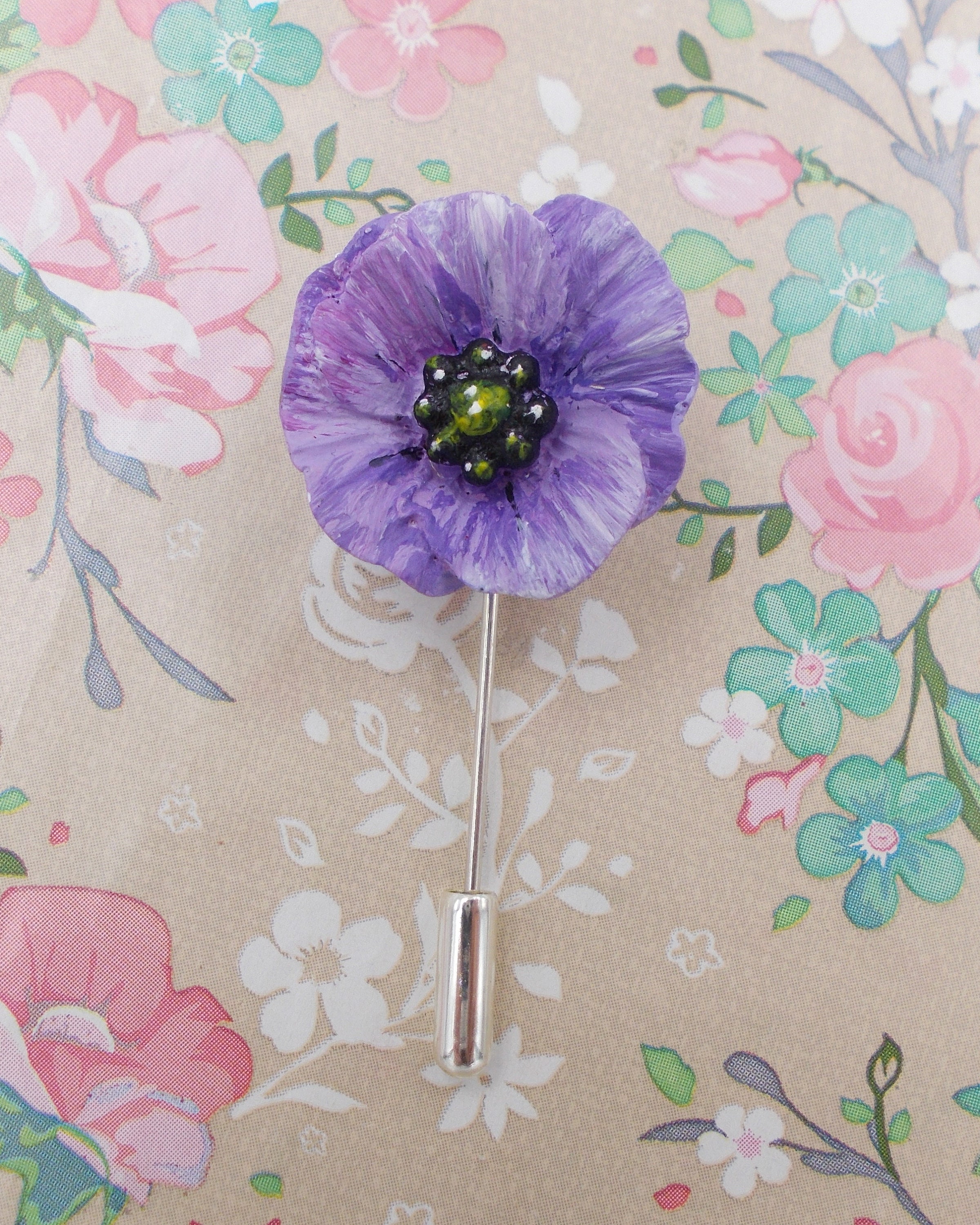 PURPLE POPPY PIN Commemorative Memorial War Animals Lapel | Etsy