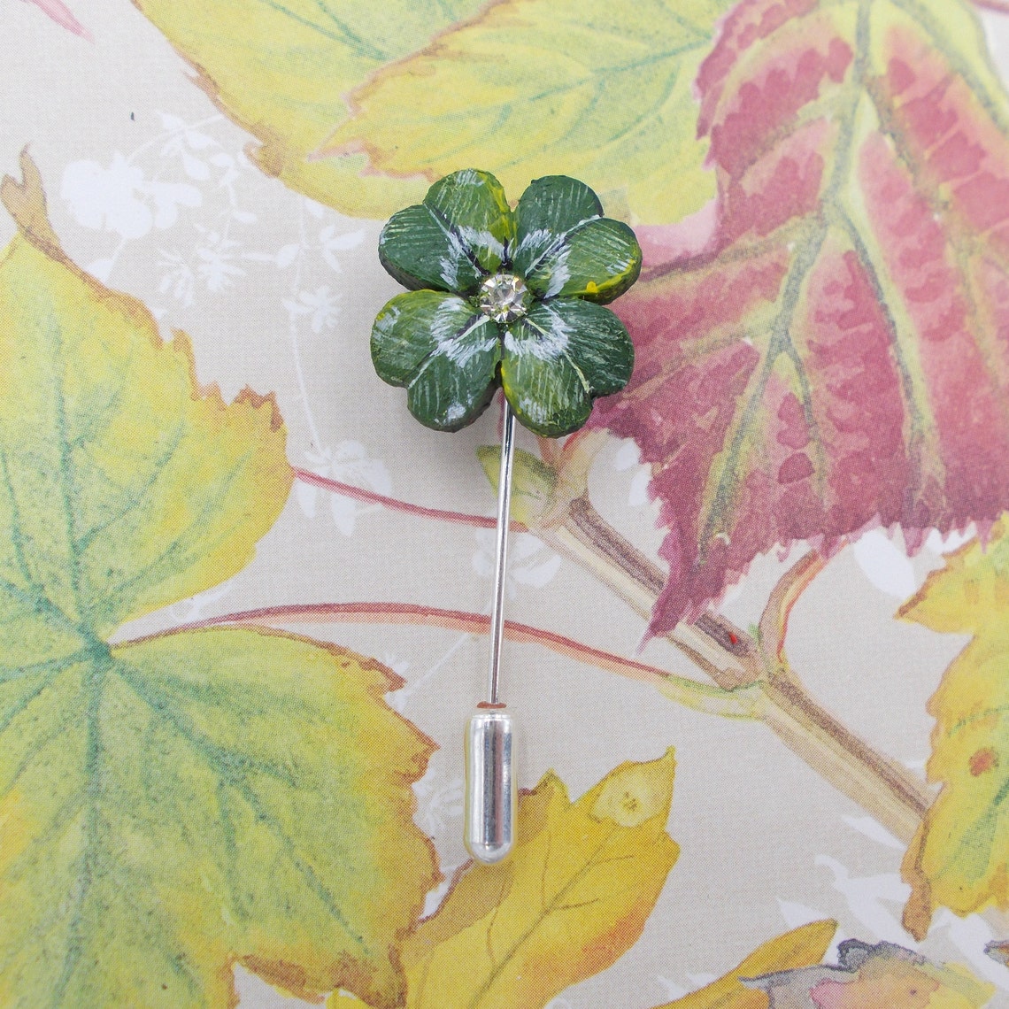 Small FOUR LEAF CLOVER Pin Lucky Four Leaf Clover Pin Good | Etsy UK