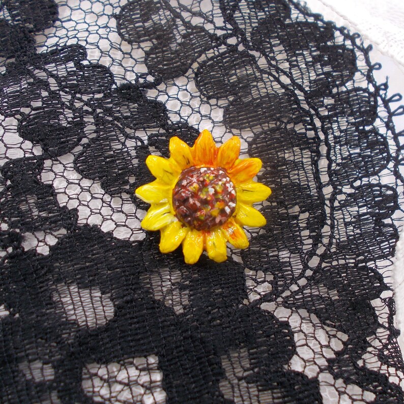 Small SUNFLOWER Tie Pin Sunflower Tie Tack Yellow Daisy Tie | Etsy