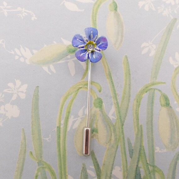 Tiny FORGET-ME-NOT Pin Blue Forget Me Nots Pin Blue Wedding | Etsy