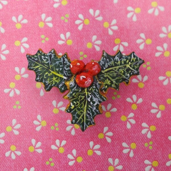 Holly Pin - Etsy