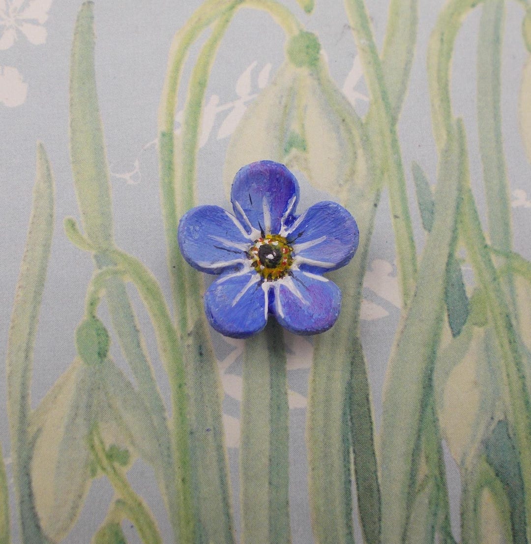 Hand-painted Forget-me-not Tie Pin: Silver Plated Masonic Lapel - Etsy