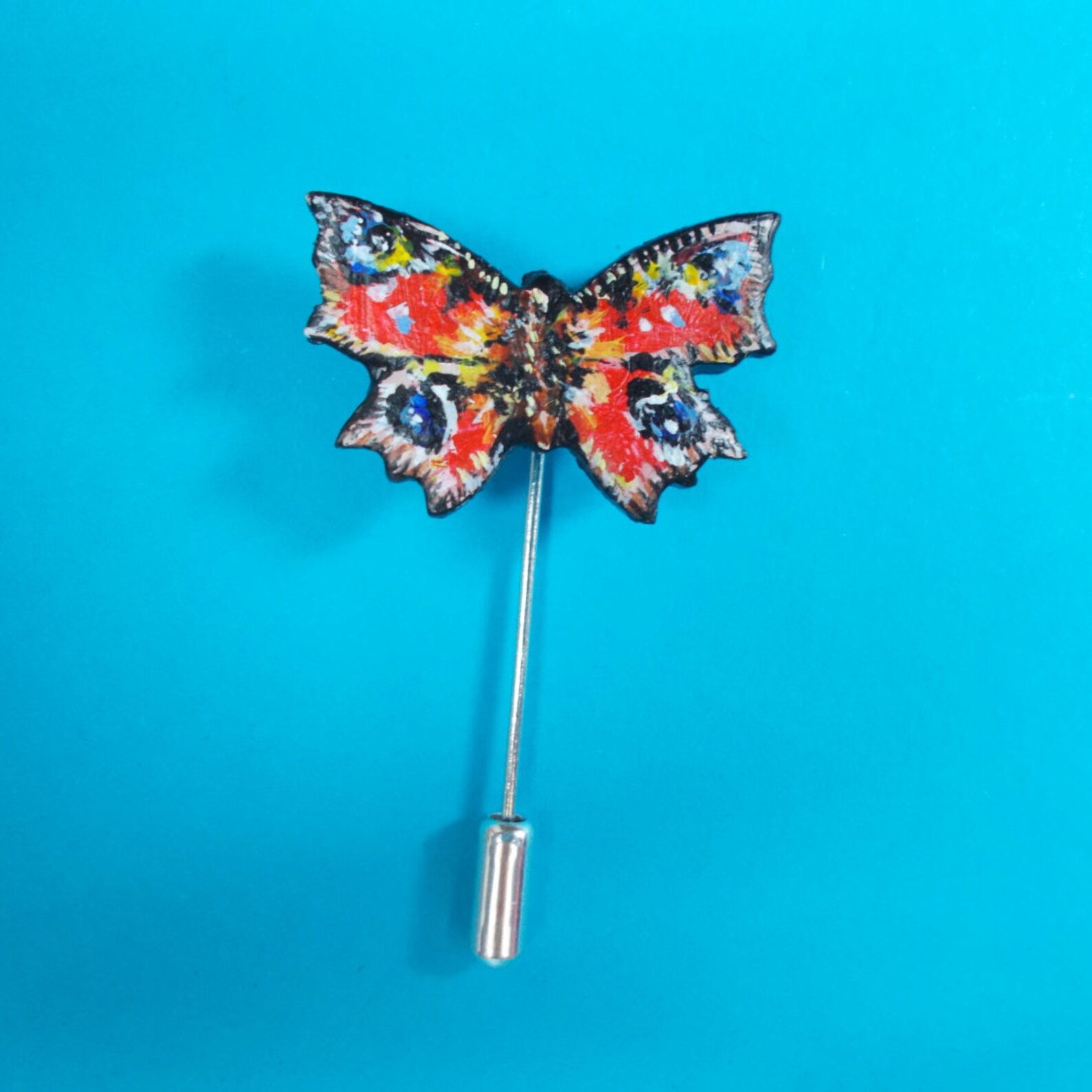 Small PEACOCK BUTTERFLY PIN Red Butterfly Pin Red Peacock - Etsy UK