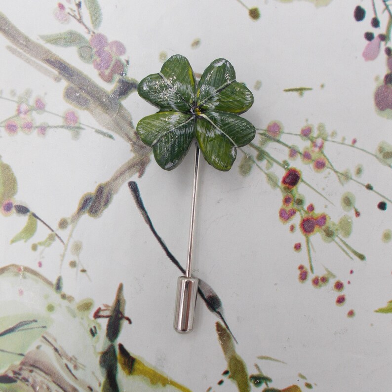 FOUR-LEAF CLOVER Pin Clover Leaf Brooch Lucky Four Leaf Clover - Etsy UK