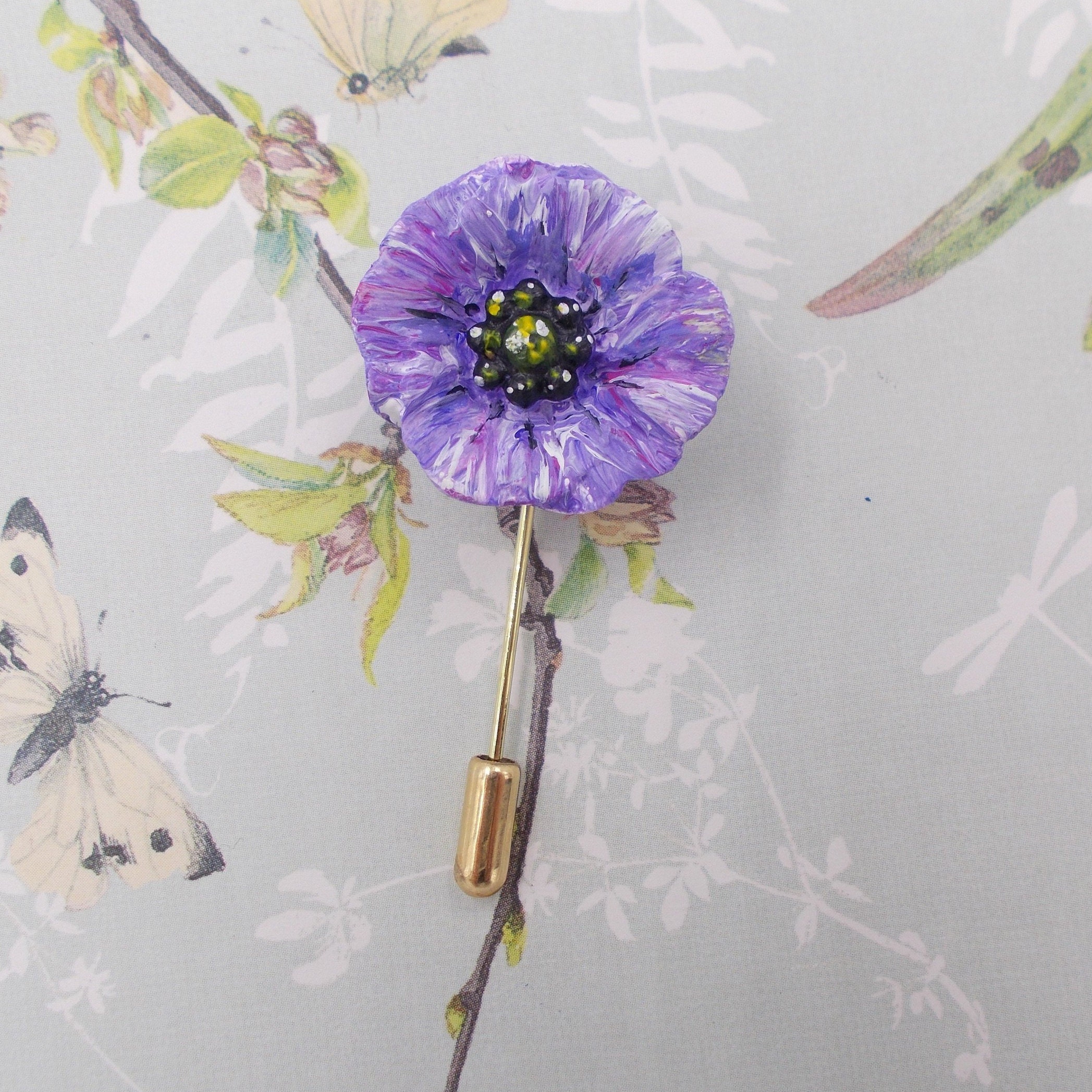 PURPLE POPPY PIN Commemorative Memorial War Animals Lapel - Etsy UK