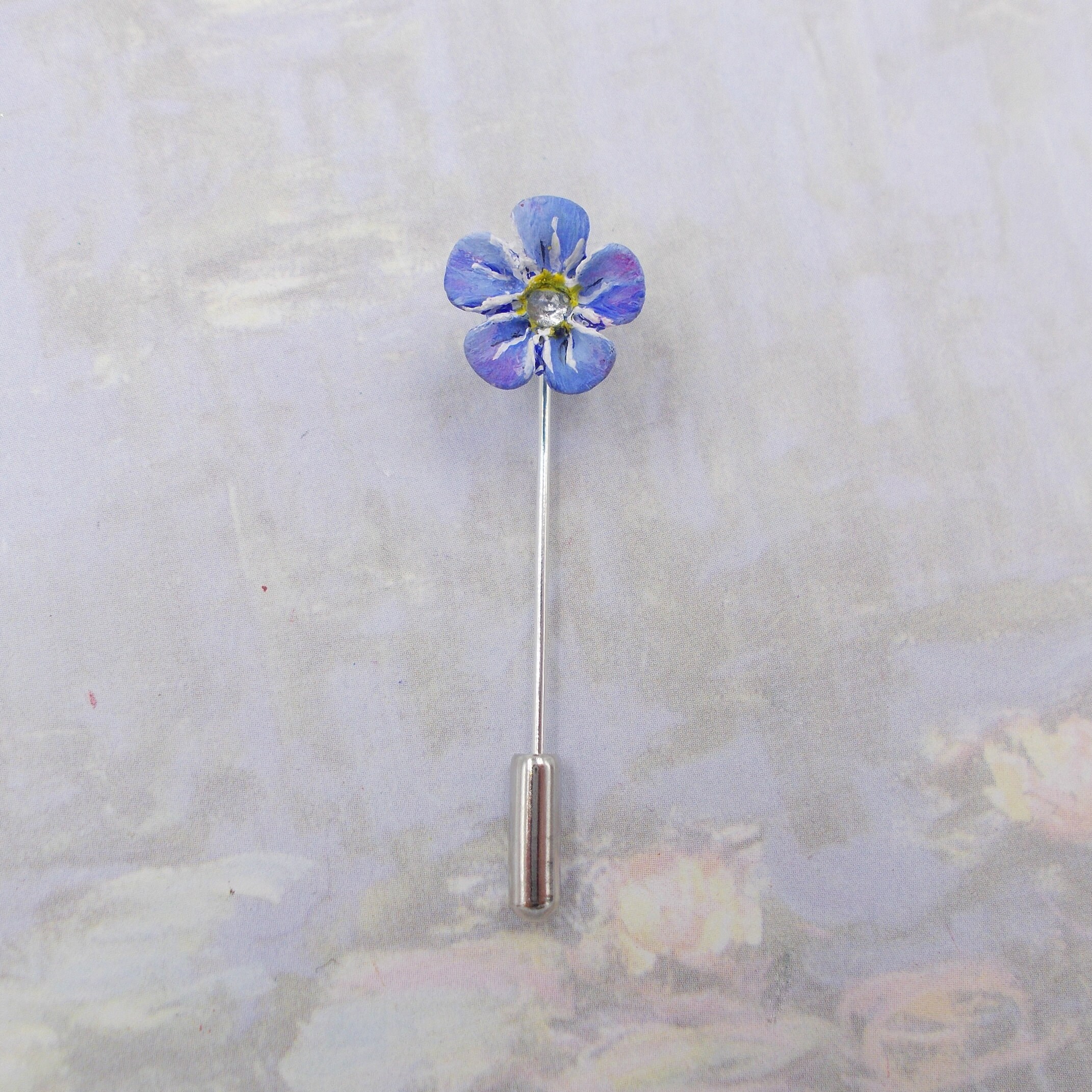 Tiny FORGET-ME-NOT Pin Blue Forget me nots Pin Blue Wedding | Etsy