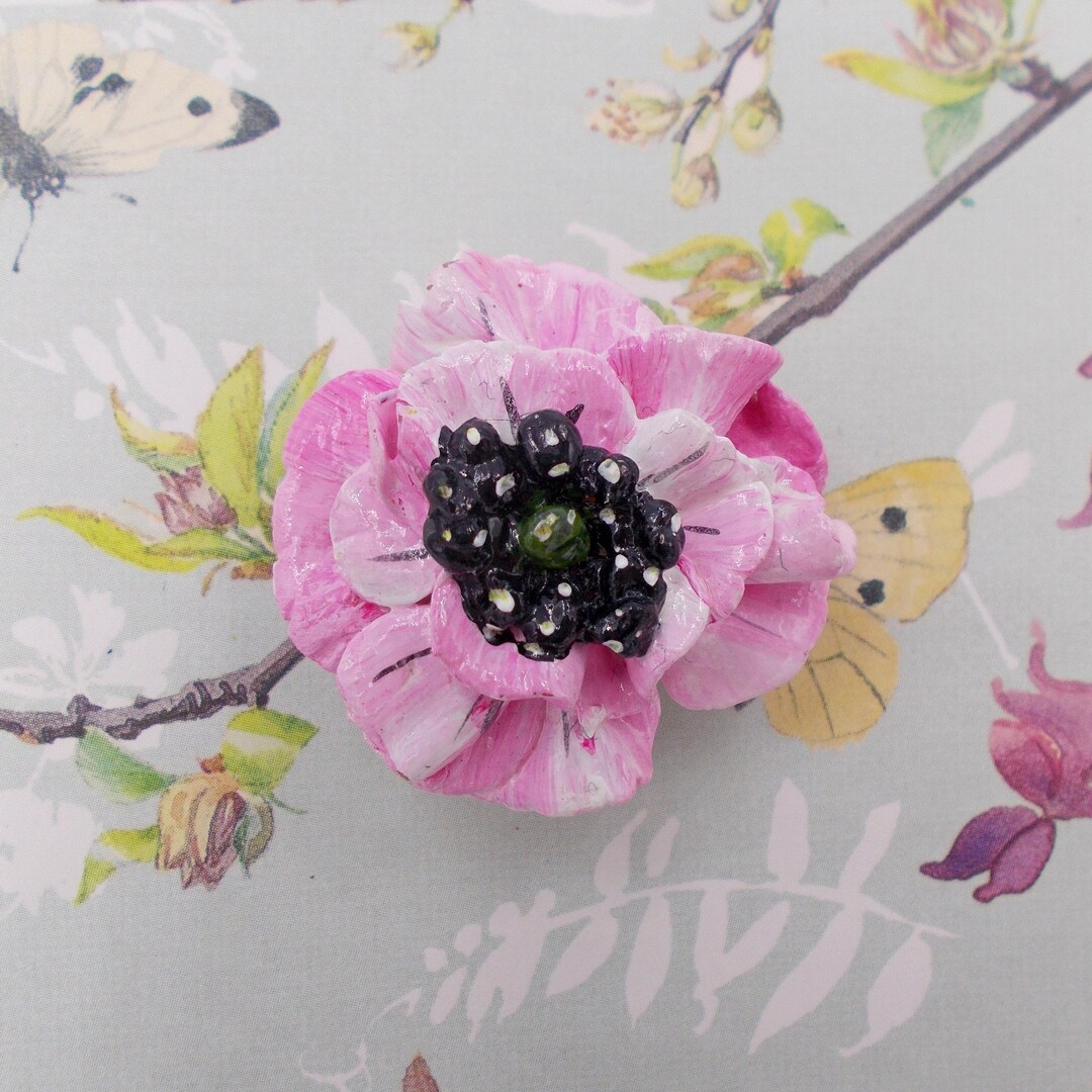 PINK POPPY Corsage Floral Clay Wedding Corsage Remembrance - Etsy