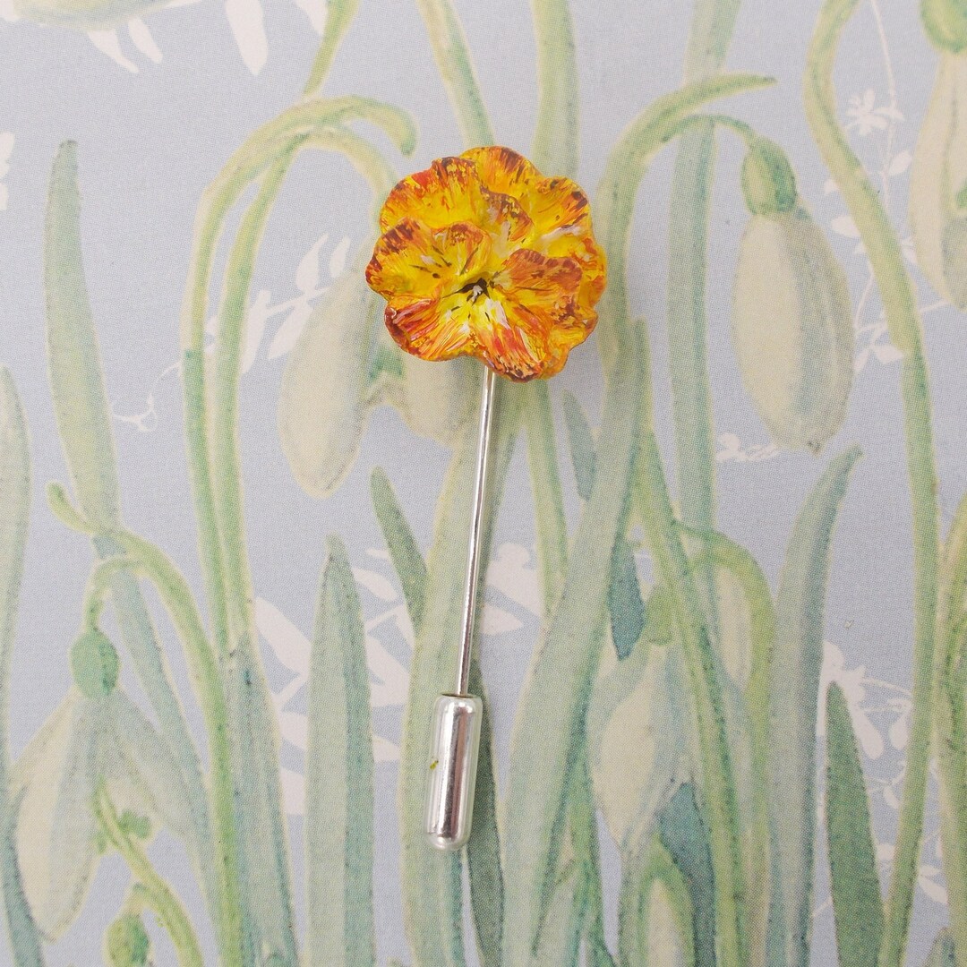 Kleine PANSY PIN gele viooltje pin gele viooltje broche altviool pin ...