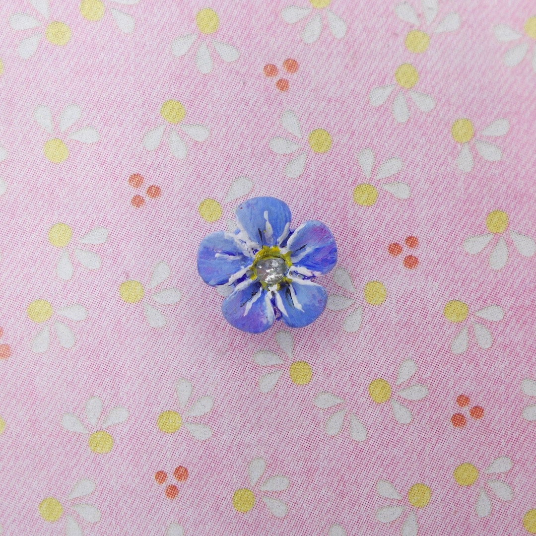 Hand Painted Tiny Forget-me-not Tie Pin: Blue Floral Lapel - Etsy