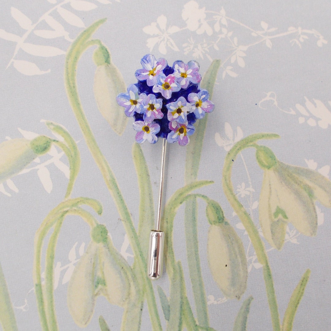 Blue FORGET-ME-NOT Posy Pin Blue Wedding Corsage - Etsy