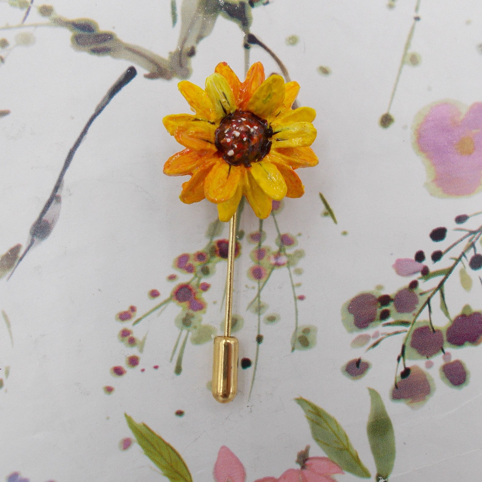 SUNFLOWER PIN Delicate Yellow Sunflower Pin Floral Yellow - Etsy UK