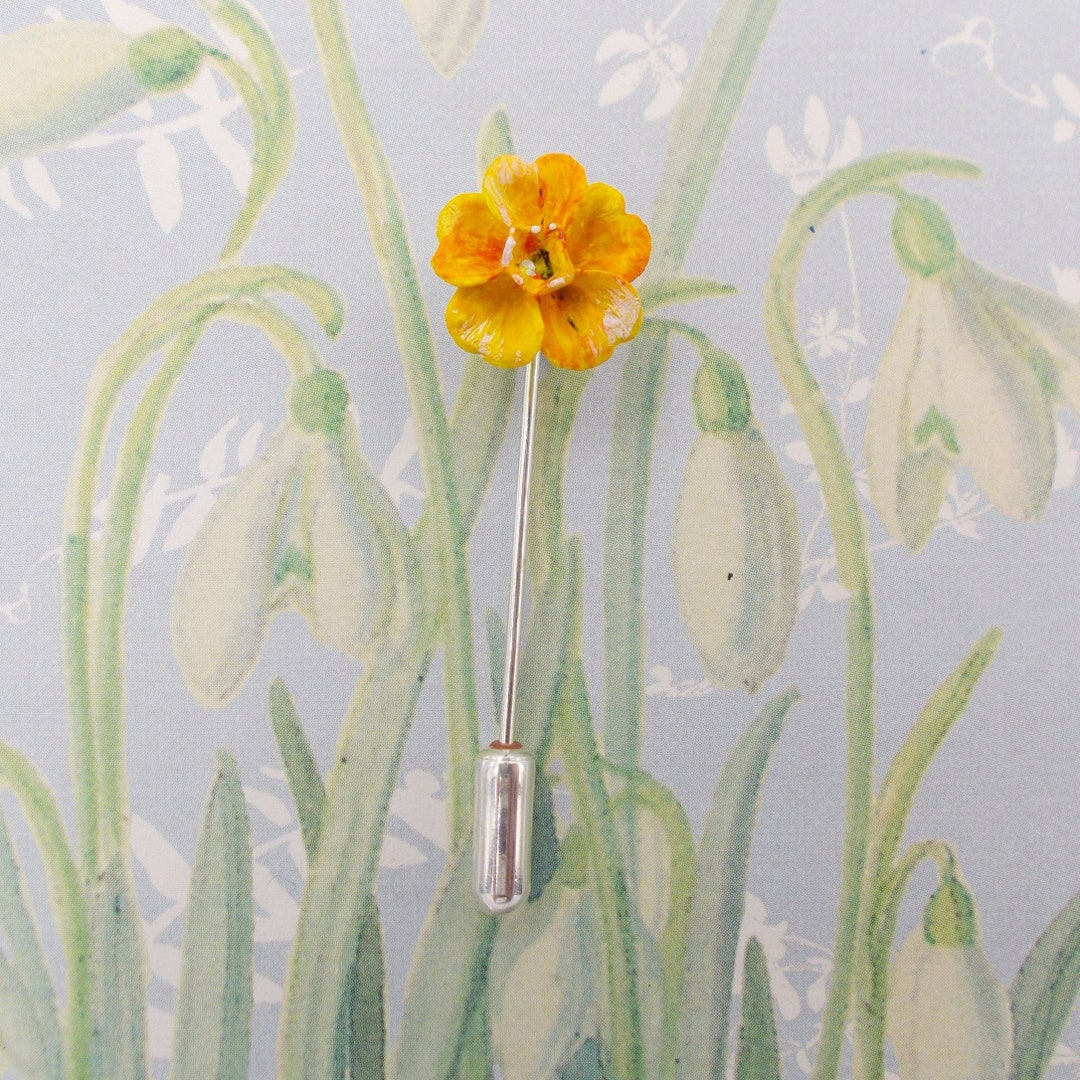 Tiny DAFFODIL PIN Yellow Daffodil Pin Spring Floral Wedding Corsage St ...
