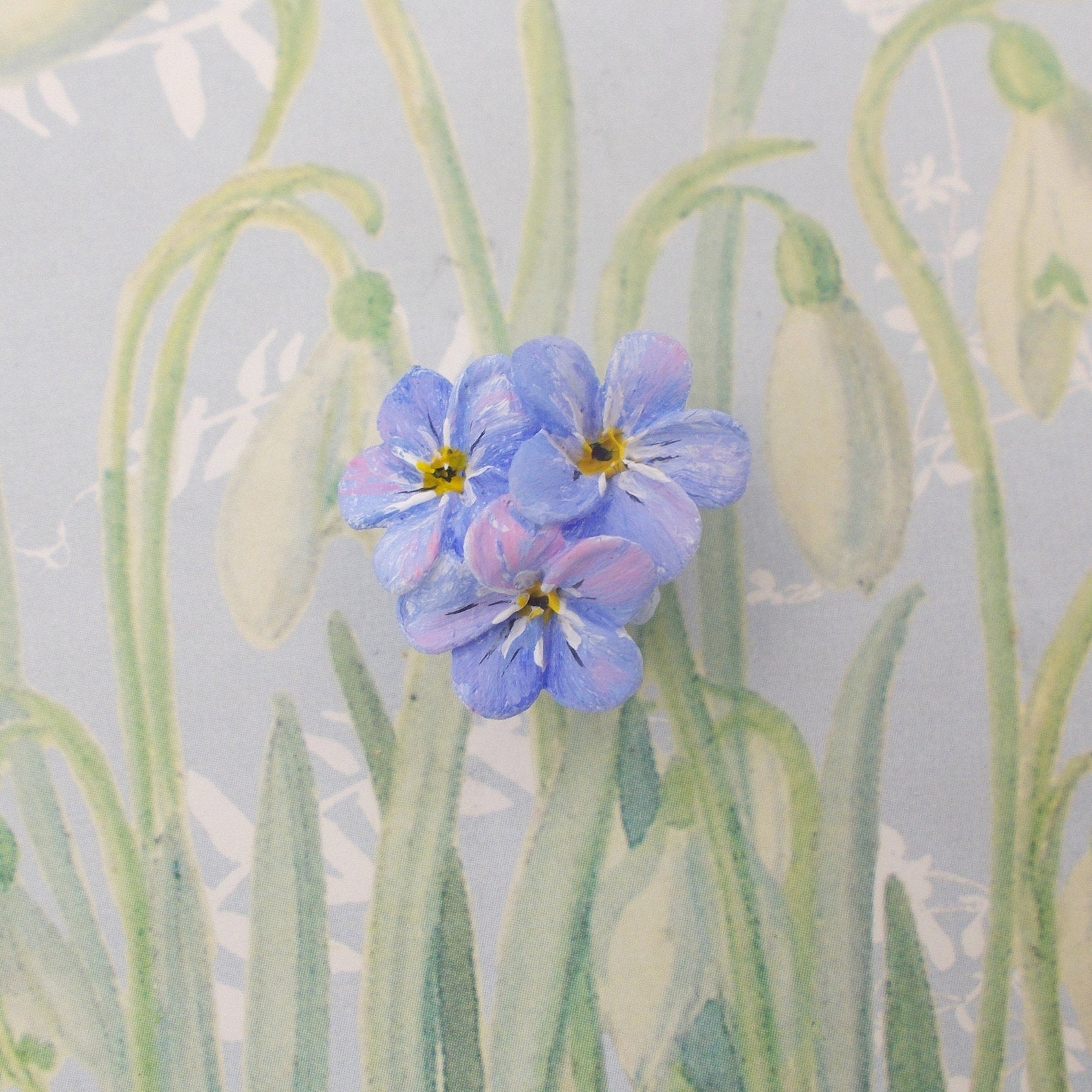 FORGET-ME-NOT Brooch Forget-me-not Pin Forget-me-not Blue | Etsy UK