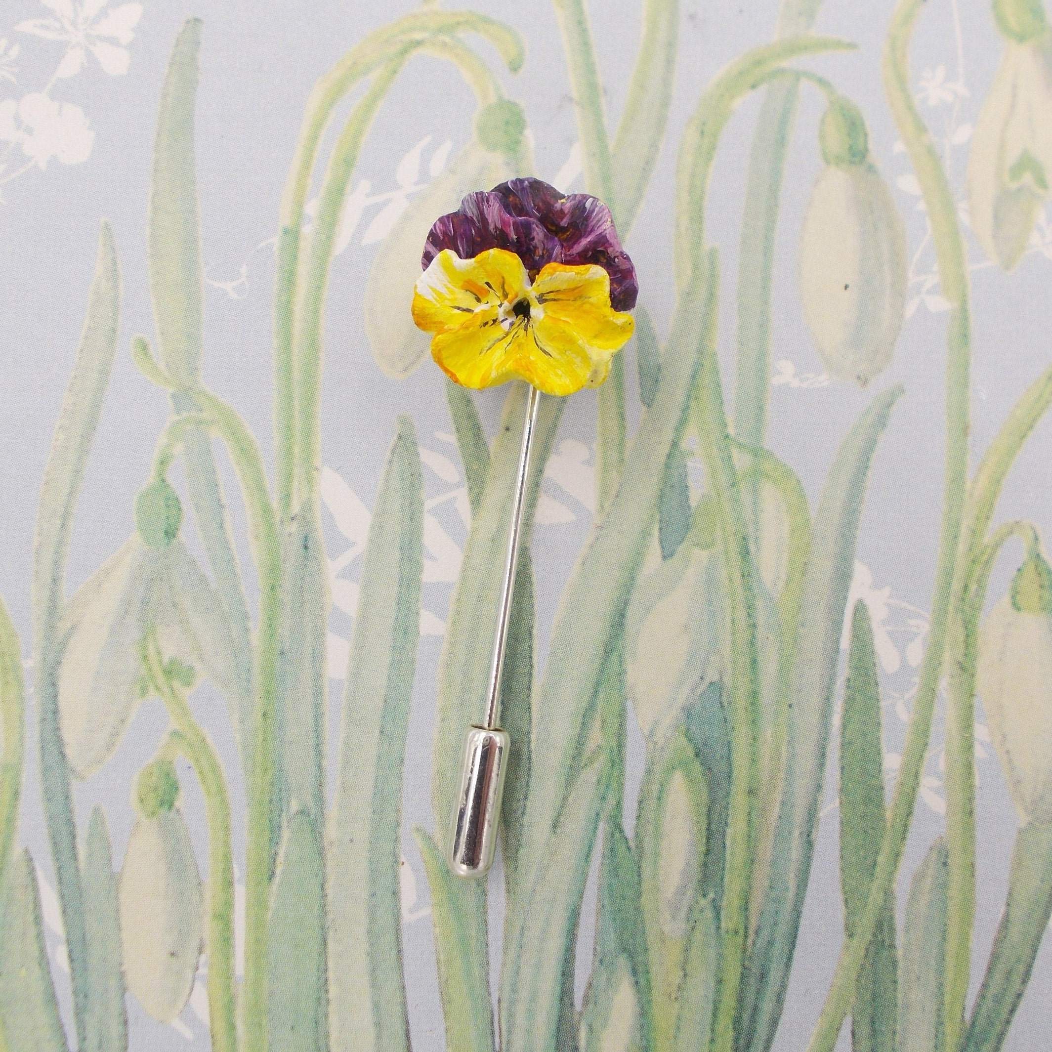 Small PANSY PIN Yellow & Purple Pansy Pin Viola Pin Floral - Etsy UK