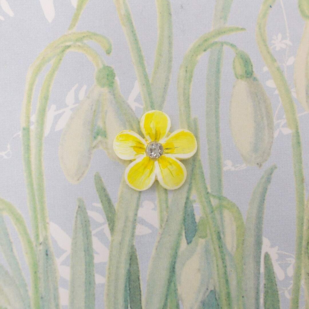 Small PRIMROSE TIE PIN Yellow Primrose Tie Tack Spring Yellow Wedding ...